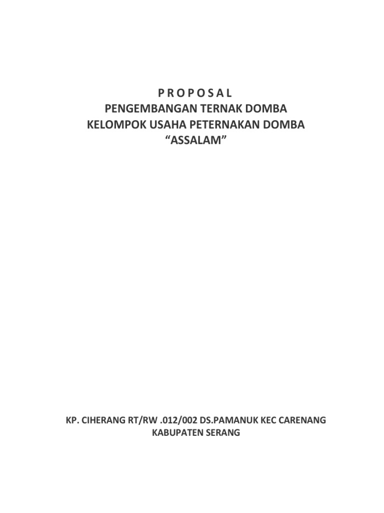 Proposal Ternak | PDF