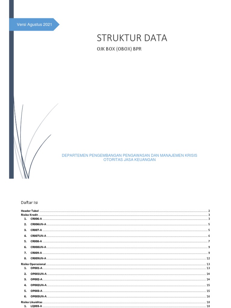 Struktur Data BPR (Ver. Agust) | PDF