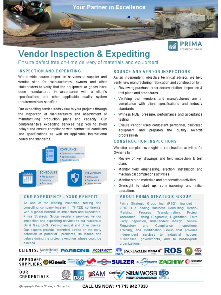 PSG Vendor Inspection and Expediting Services | PDF | Specification ...
