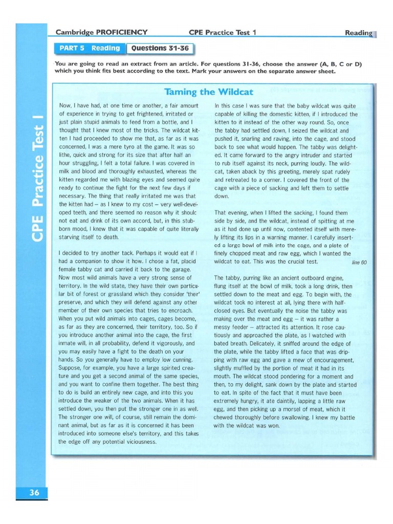 CPE Practice Test-1-Reading | PDF