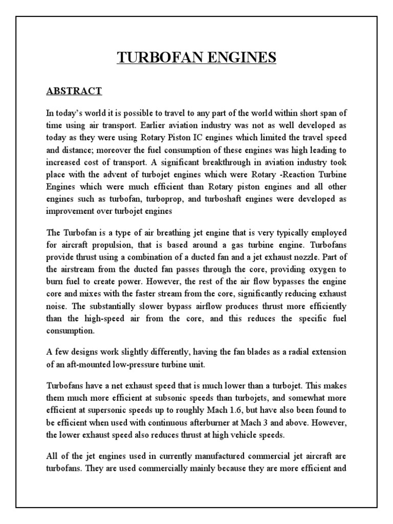 Turbofan Engine Report | PDF | Jet Engine | Engines