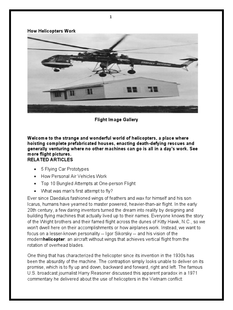 How Helicopters Work | PDF | Helicopter | Helicopter Rotor