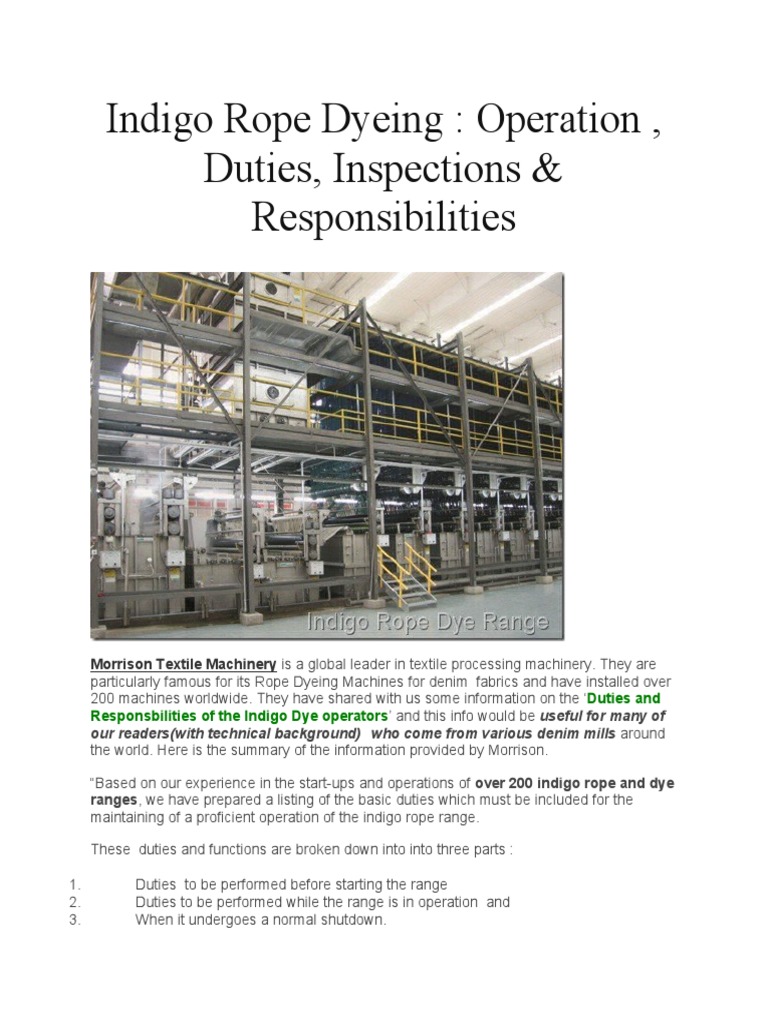 Indigo Rope Dyein1 | PDF | Pump | Textiles