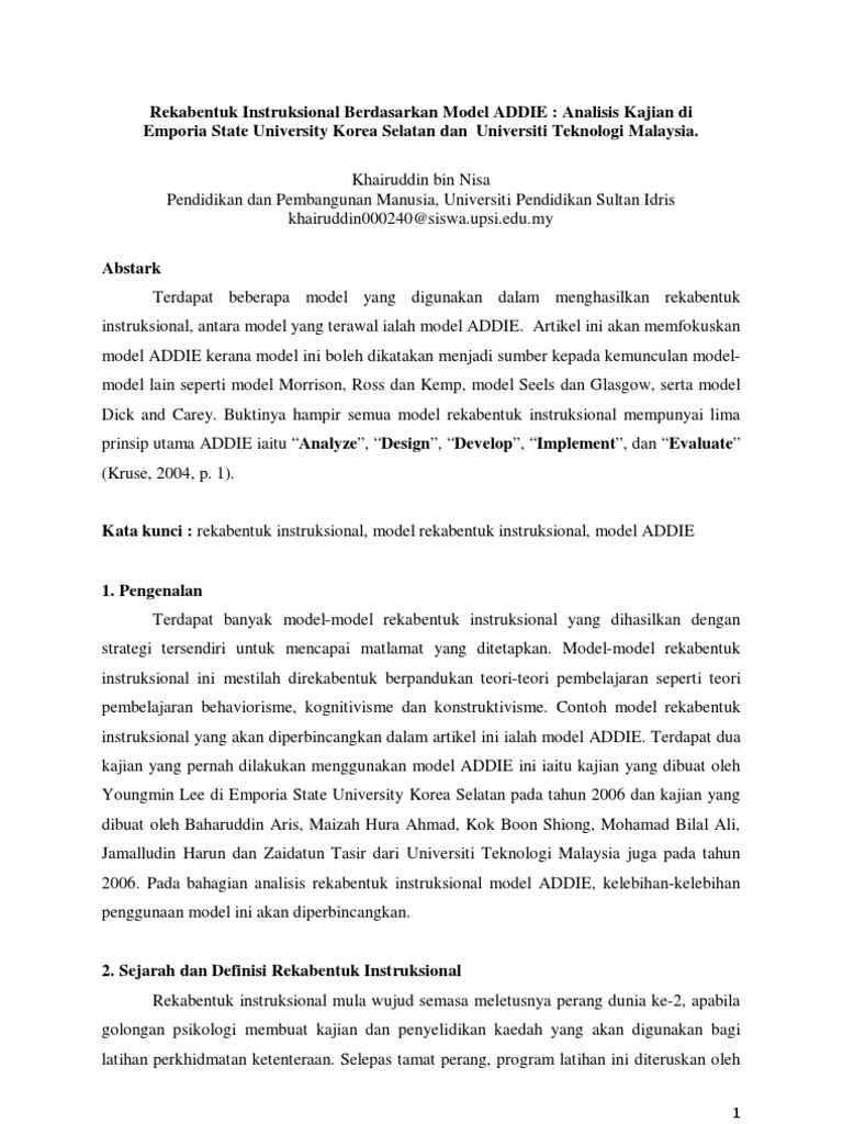 Kajian Model Addie | PDF