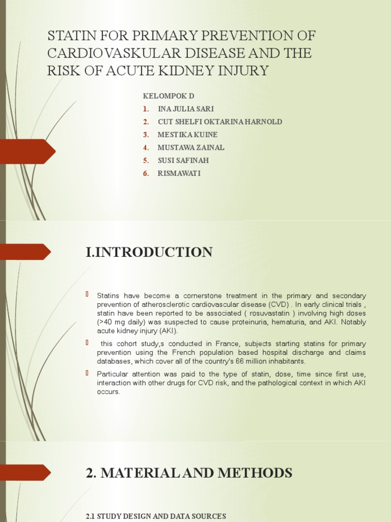 Statin For Primary Prevention of Cardiovaskular Disease and | PDF ...