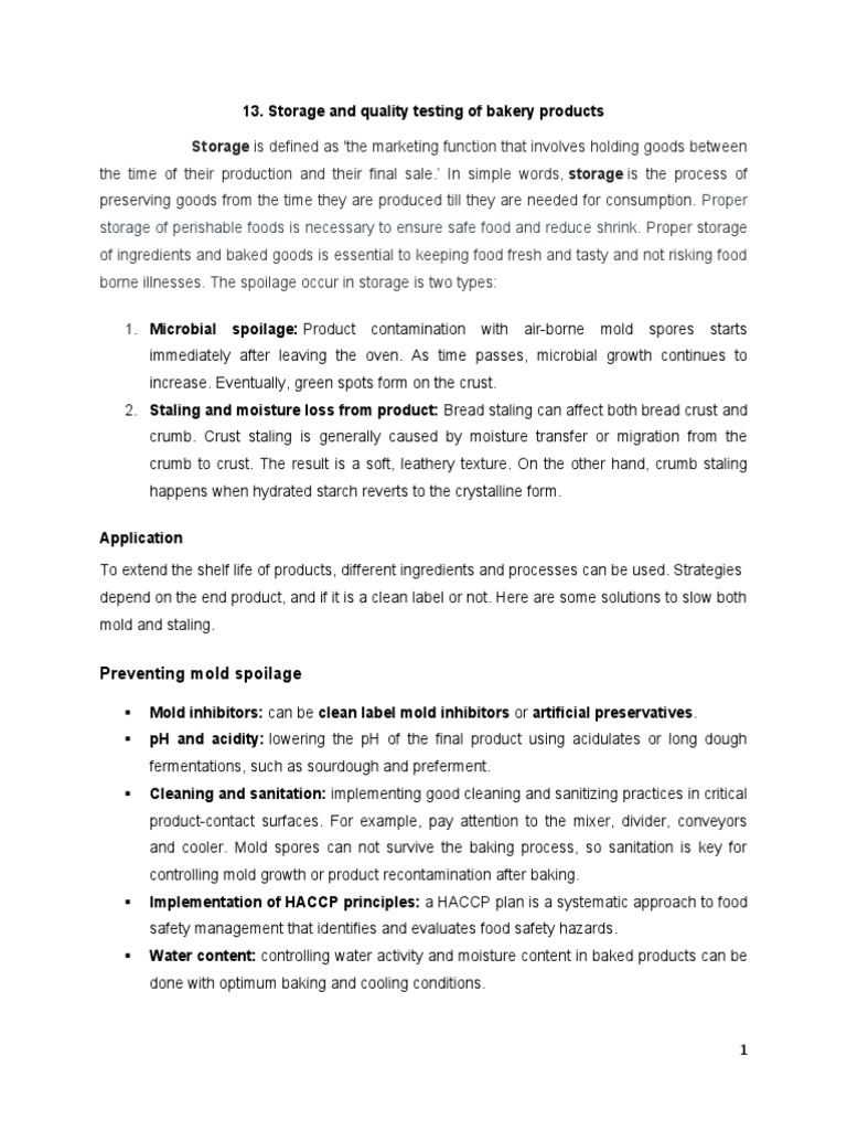 Storage and Quality Testing of Bakery Products | PDF | Breads | Mold