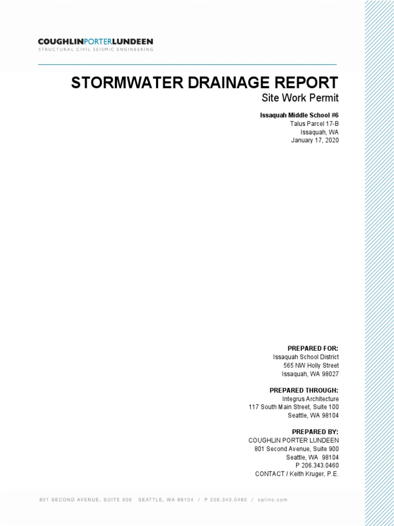 Stormwater Drainage Report: Site Work Permit | PDF | Stormwater ...