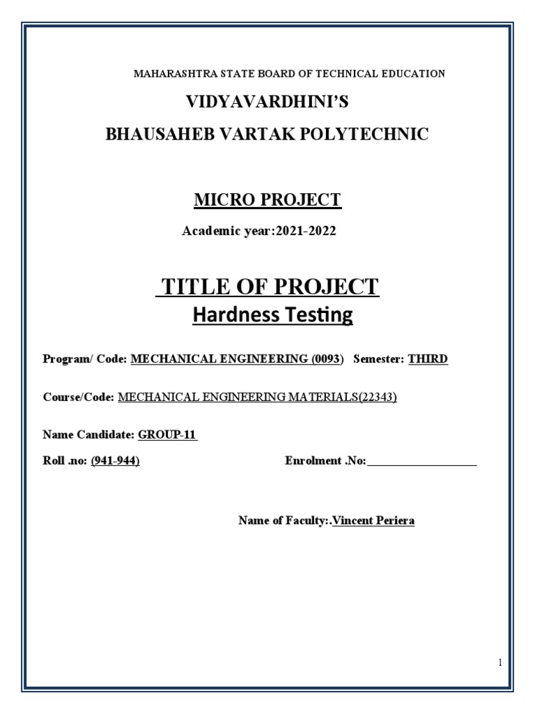 GROUP-11 (941-944) - Mem MICROPROJECT | PDF | Hardness | Chemistry