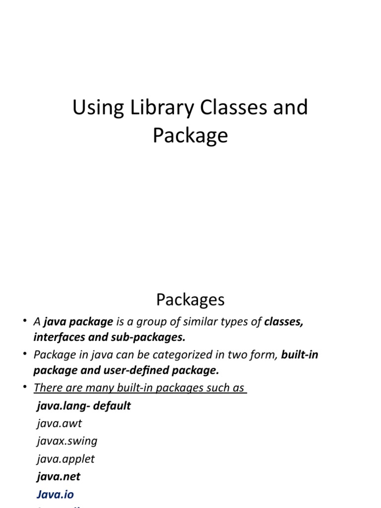 Using Library Classes and Packages | PDF | String (Computer Science ...