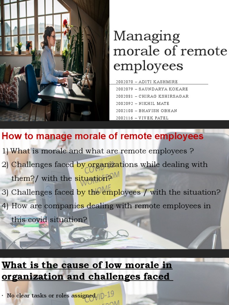 (OB) Managing Morale of Remote Employees | PDF