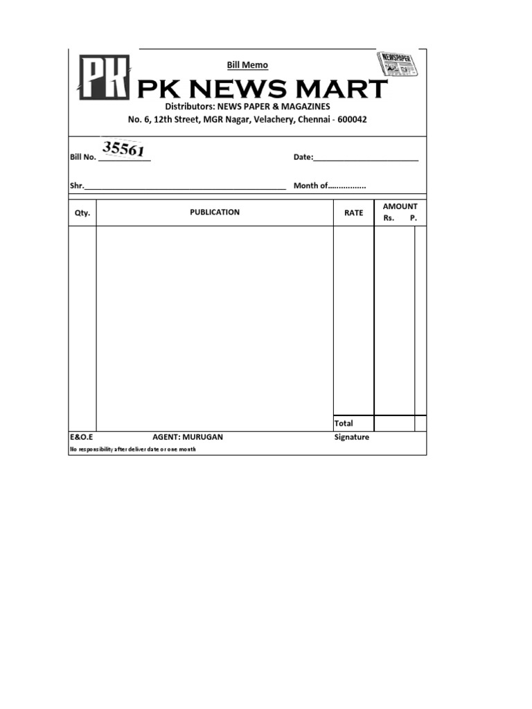 Newspaper Bill | PDF