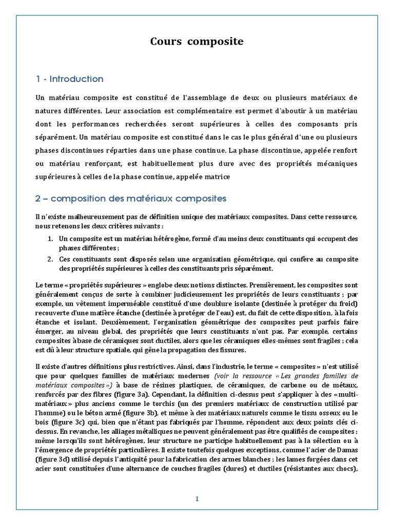 Matériaux composites : structure et propriétés | PDF | Matériau ...