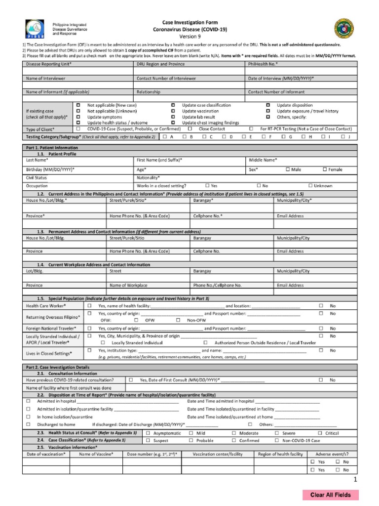 CIF - Version 9 (Fillable) | PDF