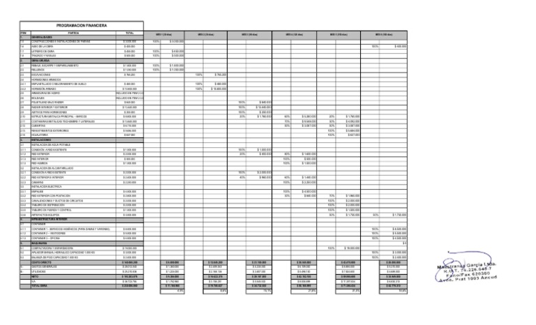 Programacion Financiera | PDF | Ingeniero civil