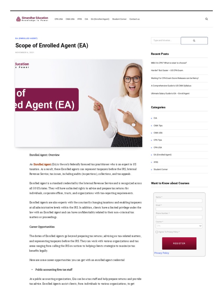 Enrolled Agent Career Overview and Scope | PDF | Taxes | Internal ...