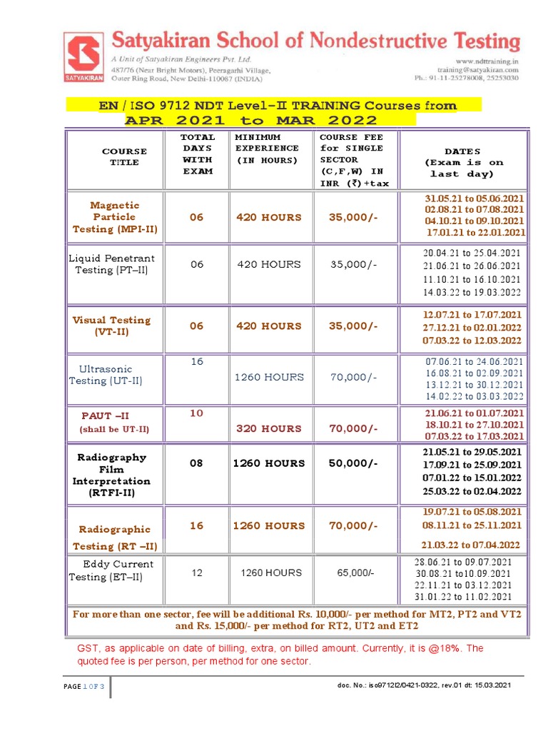 Iso 9712 l2 Apr21 To Mar22 - Compressed | PDF