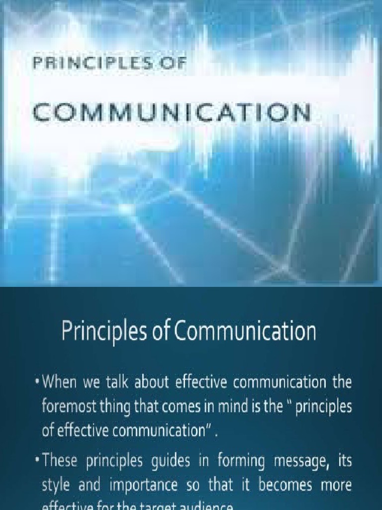 Principles of Communication | PDF | Communication | Nonverbal Communication