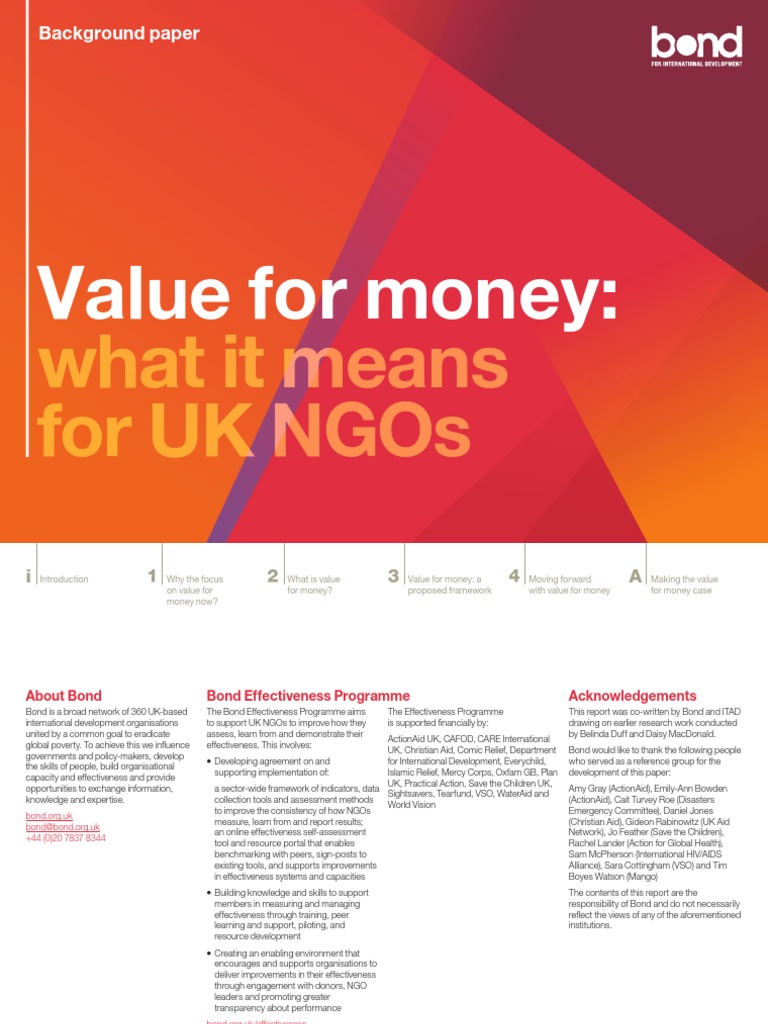 UK NGOs: Value for Money Guide | PDF | Non Governmental Organization ...