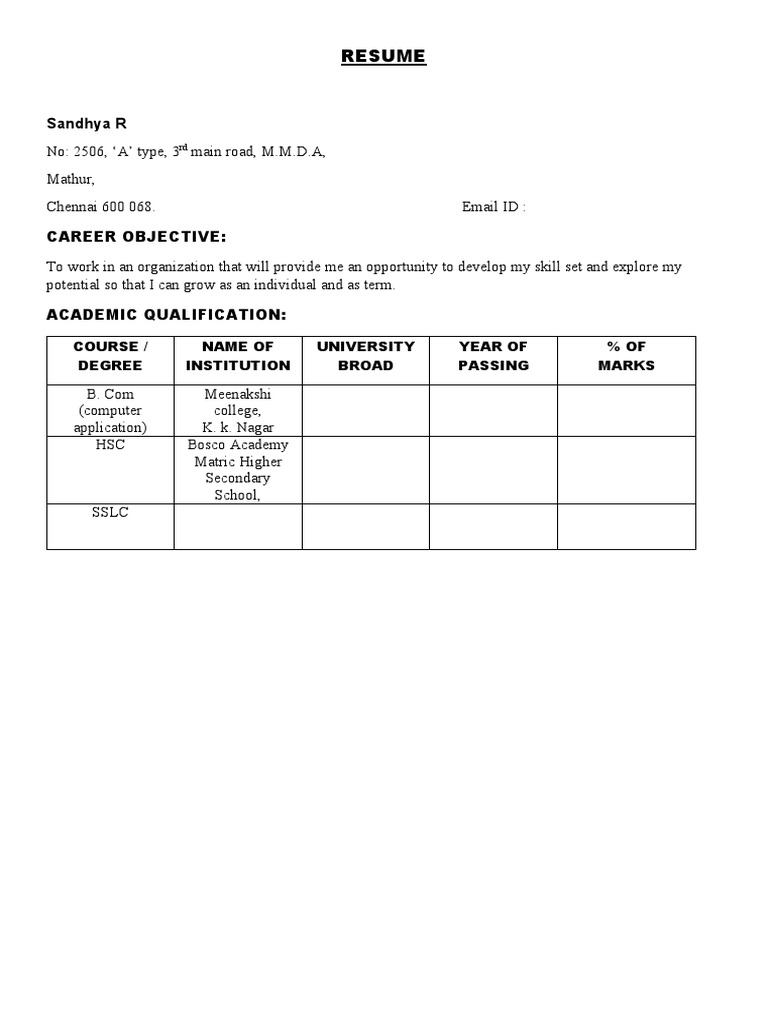 Sandhya Resume | PDF
