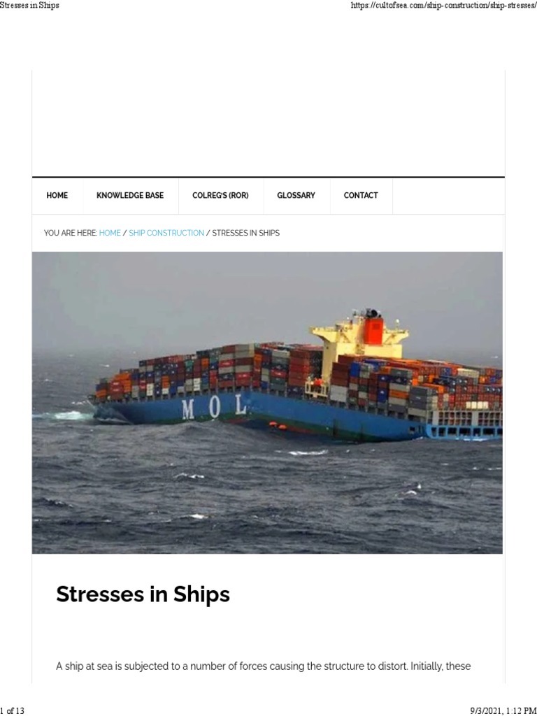 Stresses in Ships | Download Free PDF | Ships | Stress (Mechanics)