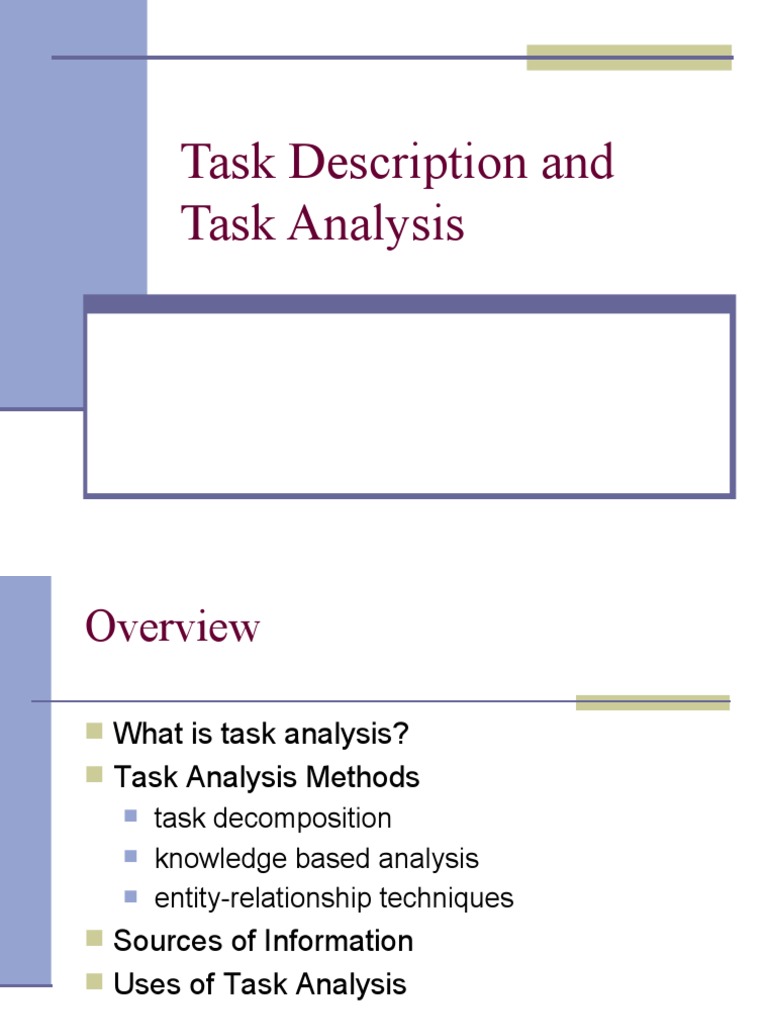 Task Description and Task Analysis | PDF | Cognition | Cognitive Science