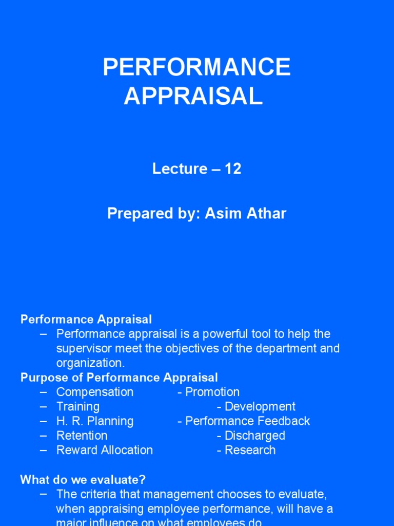 Performance Appraisal | PDF | Performance Appraisal | Goal
