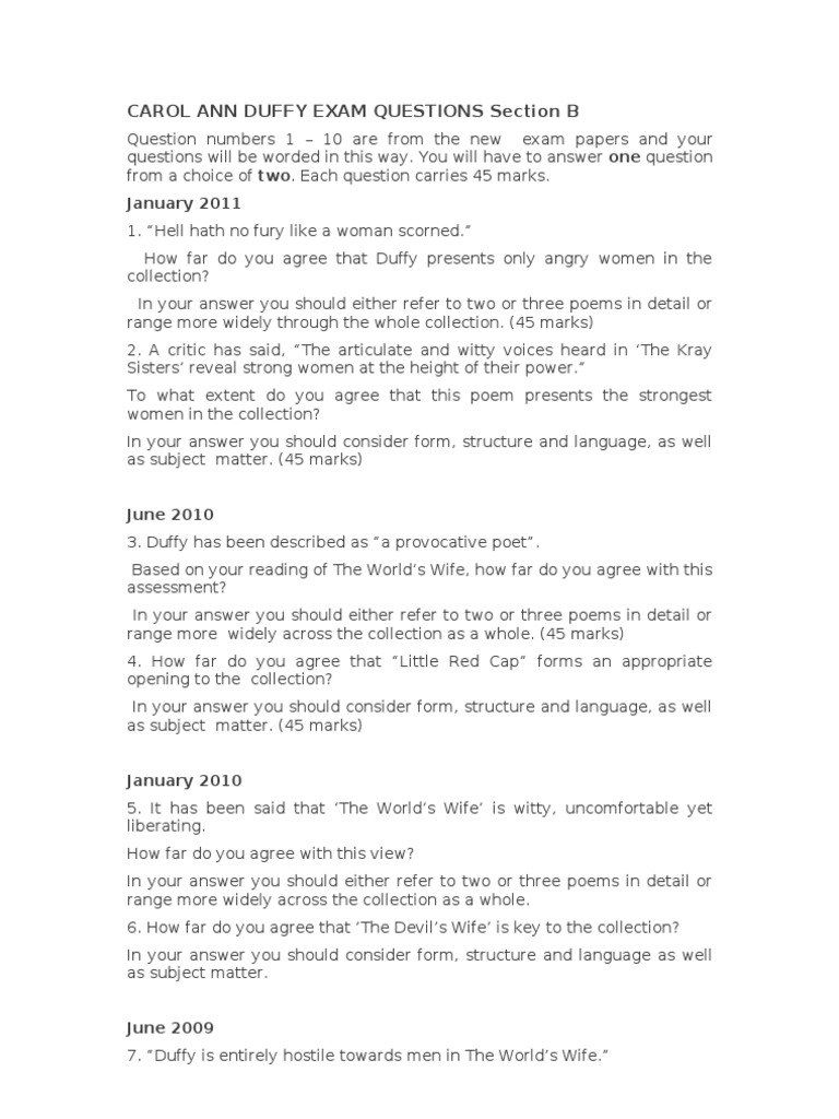 Exam Questions Duffy | PDF