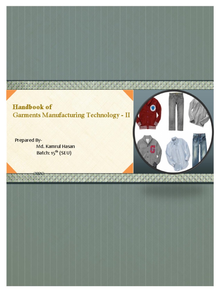 Handbook Of: Garments Manufacturing Technology - II | PDF | Sweater | Yarn