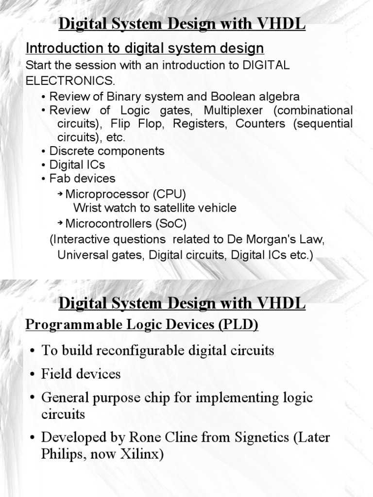 Introuction To DSD With VHDL | PDF | Hardware Description Language | Field Programmable Gate Array