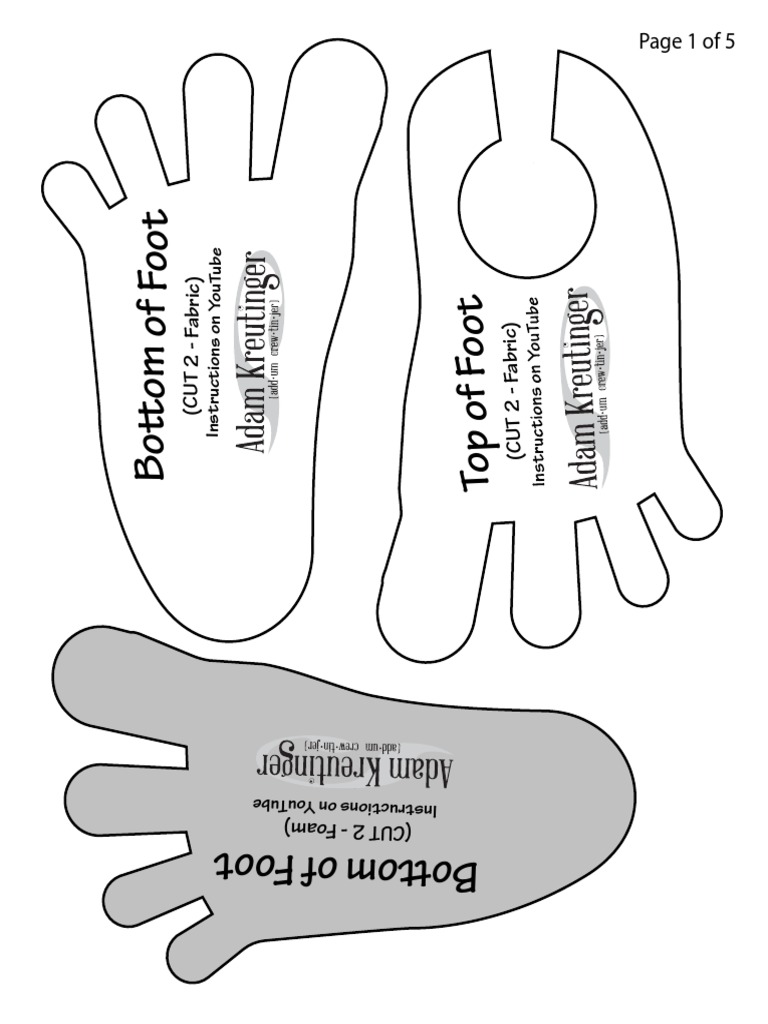 Leg and Feet Puppet Pattern - Kreutinger Puppets | PDF