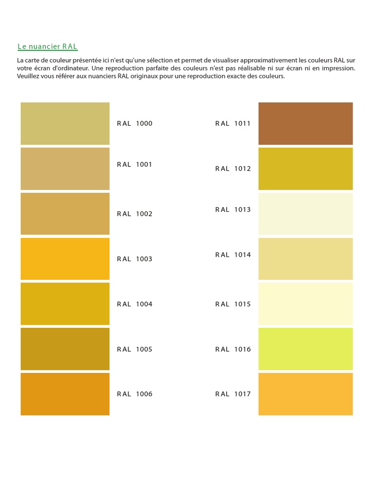 Nuancier RAL | PDF | Technologie et ingénierie