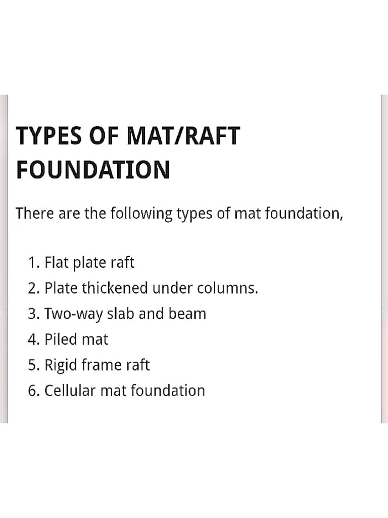 Different Type of Mat or Raft Foundation | PDF | Foundation ...