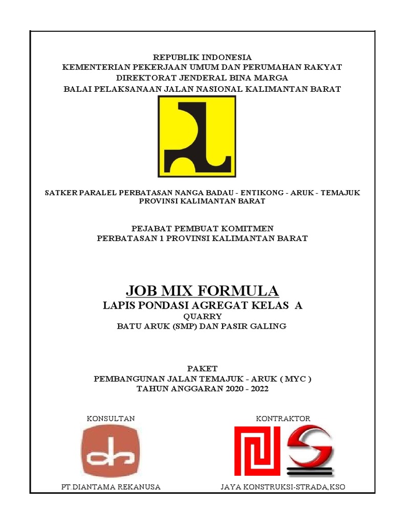 JMF LPB Aruk+Pasir Kartiasa (KSO) | PDF