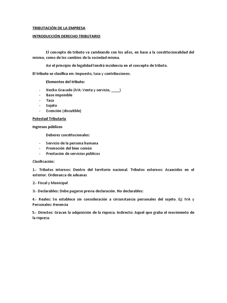 TRIBUTACIÓN DE LA EMPRESA. Más Completo. | PDF | Impuestos | Evasión de ...