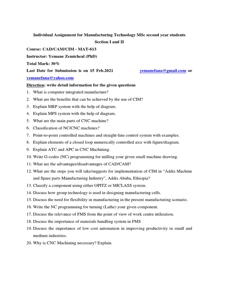 CIM Assignment | PDF