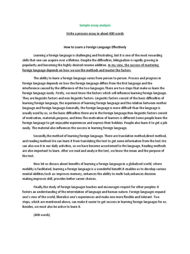 How To Learn A Foreign Language Effectively: Sample Essay Analysis ...