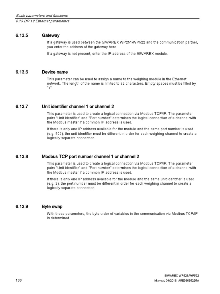 Manual SIWAREX WP521 WP522 en - PDF Page 100 | PDF | Computers