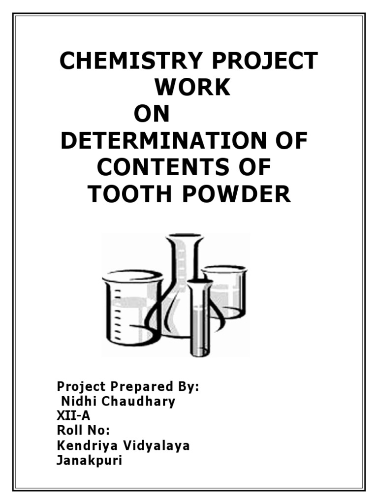 PDF Chemistry Project Work | PDF | Human Tooth | Tooth Enamel