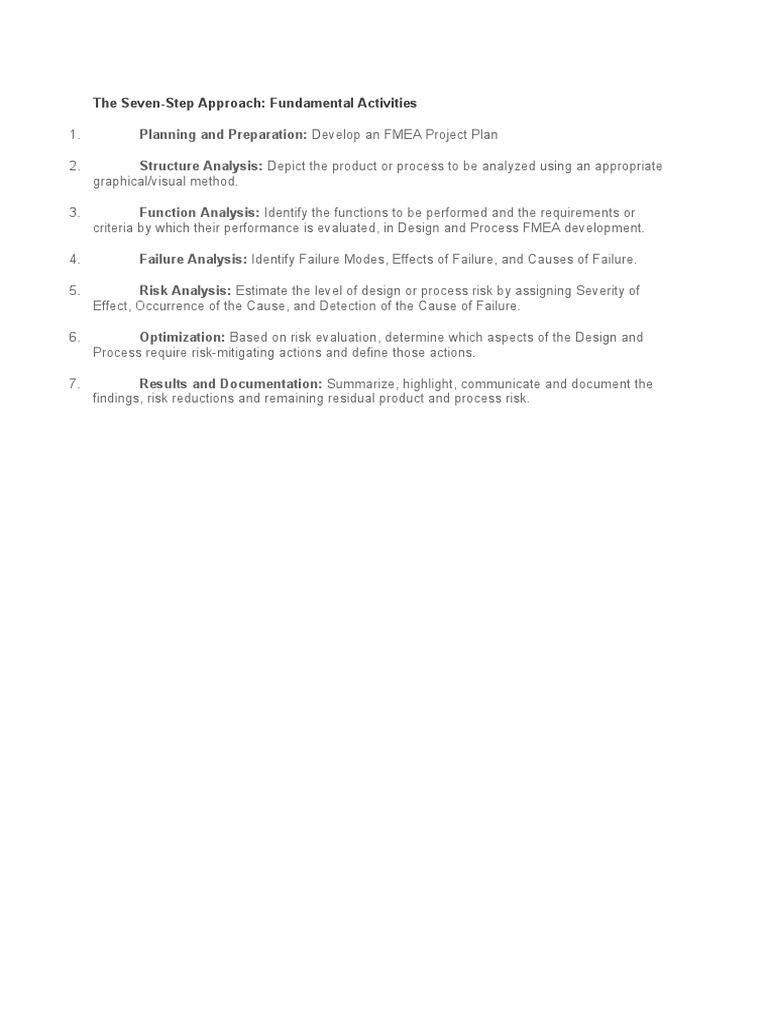 The Seven-Step Approach: Fundamental Activities | PDF | Business