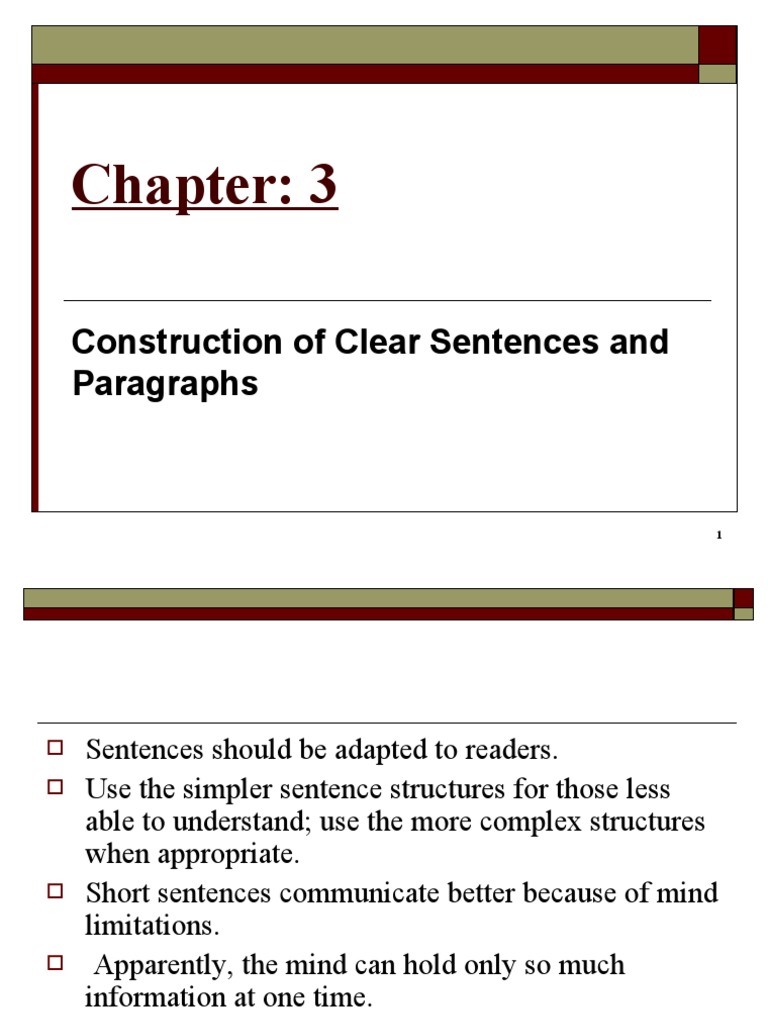 Construction of Clear Sentences and Paragraphs | PDF | Paragraph ...