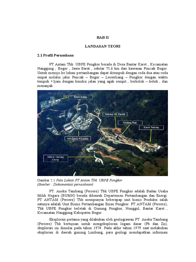 Lokasi PT Antam Tbk. UBPE Pongkor | PDF | Sains & Matematika ...
