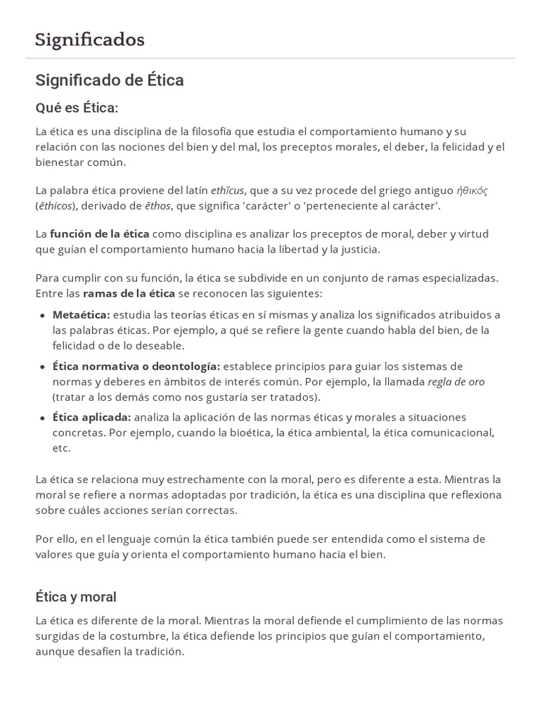 Significado de Ética (Qué Es, Concepto y Definición) - Significados ...