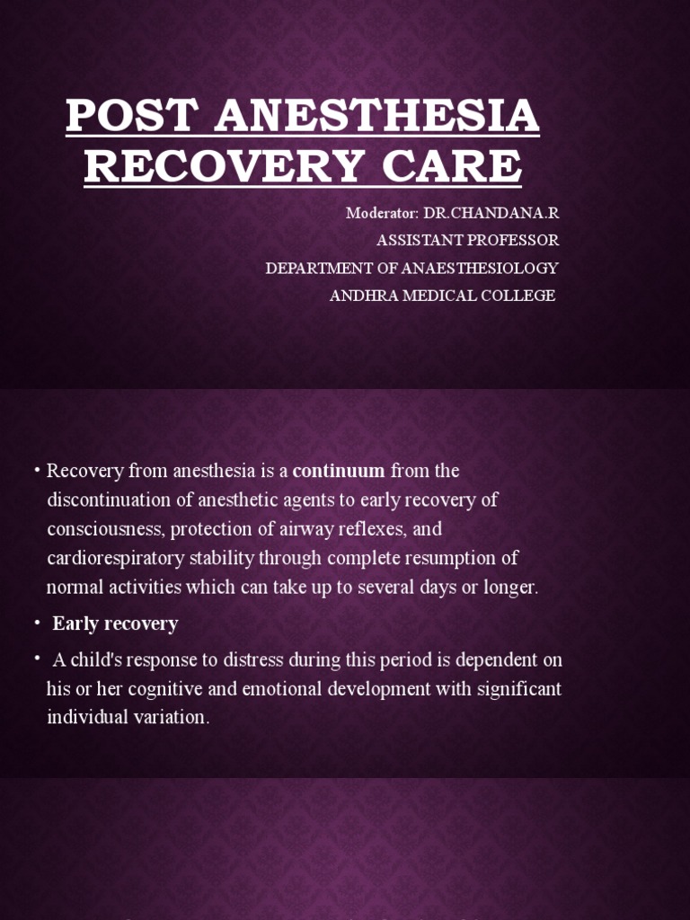 Post-Anesthesia Care: Ensuring Safe Recovery Through Close Monitoring ...