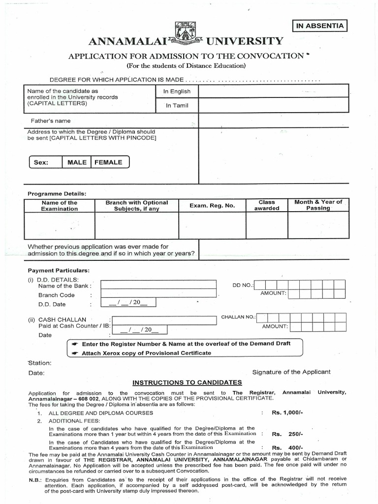 DDE Convocation Application | PDF