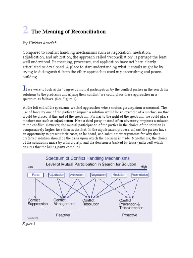 Understanding Reconciliation in Conflict | PDF | Conflict Resolution ...