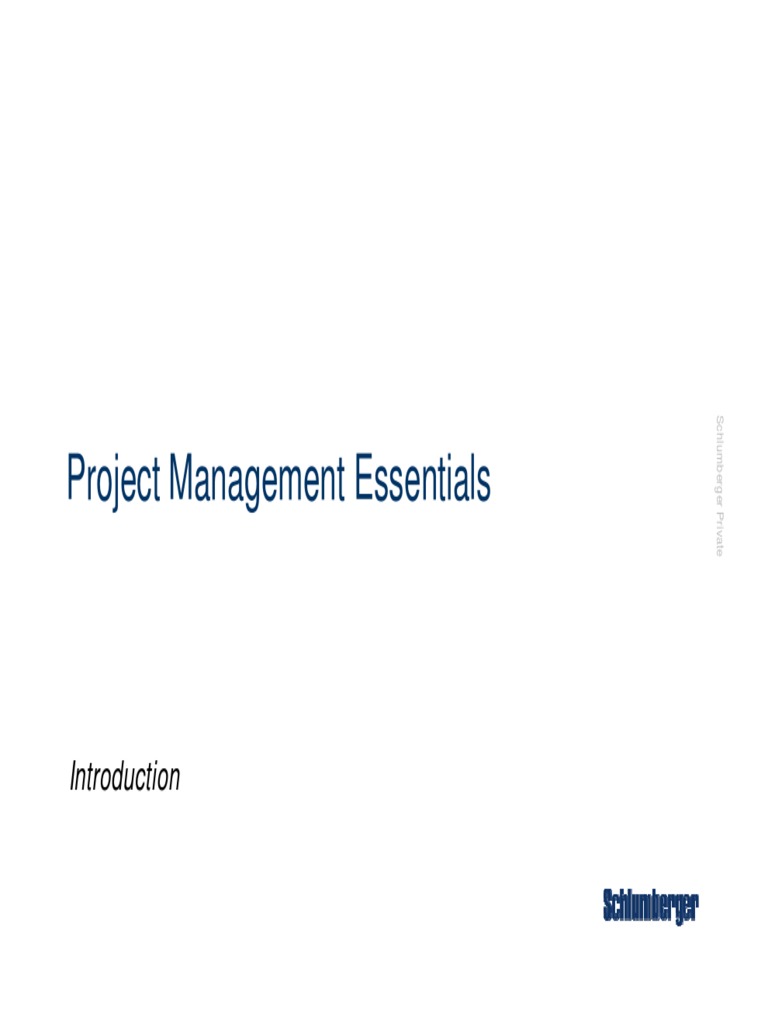 SLB Project Management Essentials 0 Introduction | PDF | Project ...
