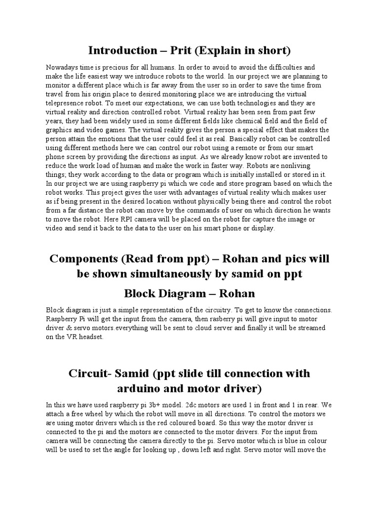 Introduction - Prit (Explain in Short) | PDF | Virtual Reality | Raspberry Pi