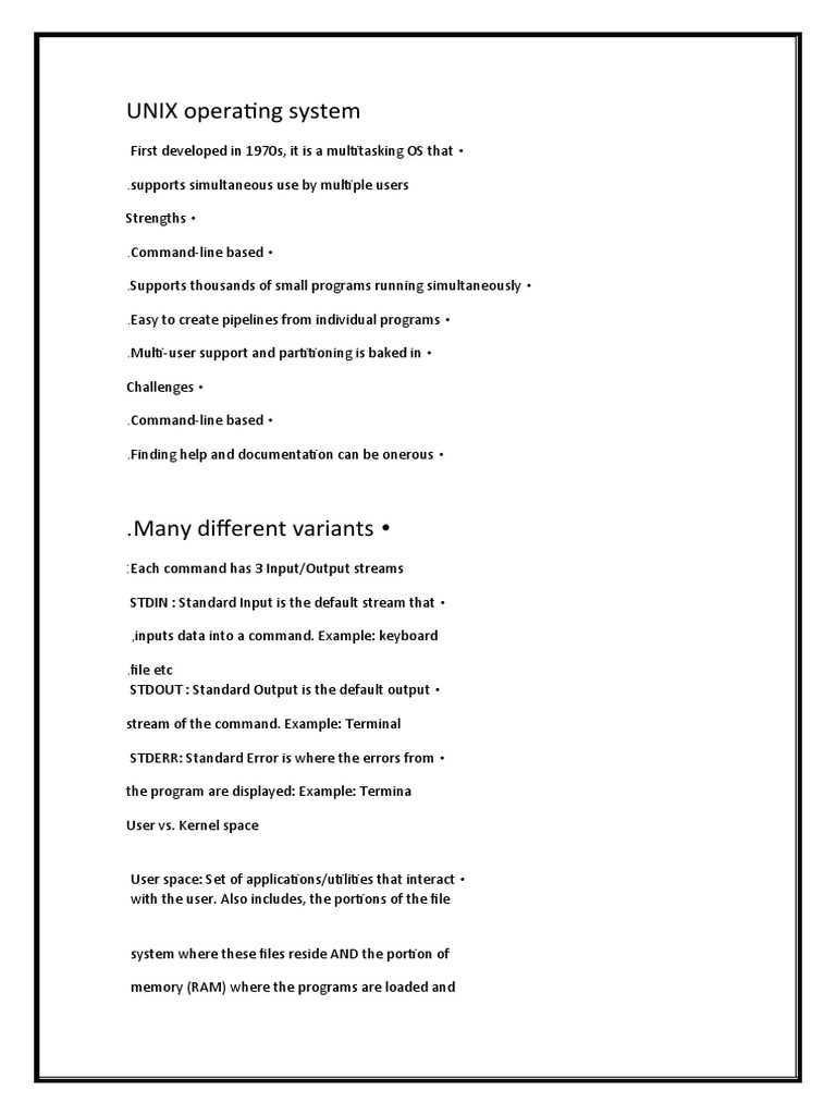 Overview of UNIX Operating System | PDF | Process (Computing ...