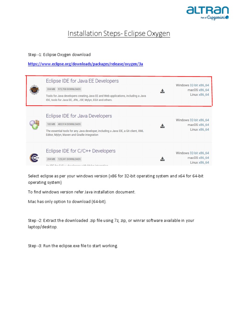 Installation Steps Eclipse Pdf
