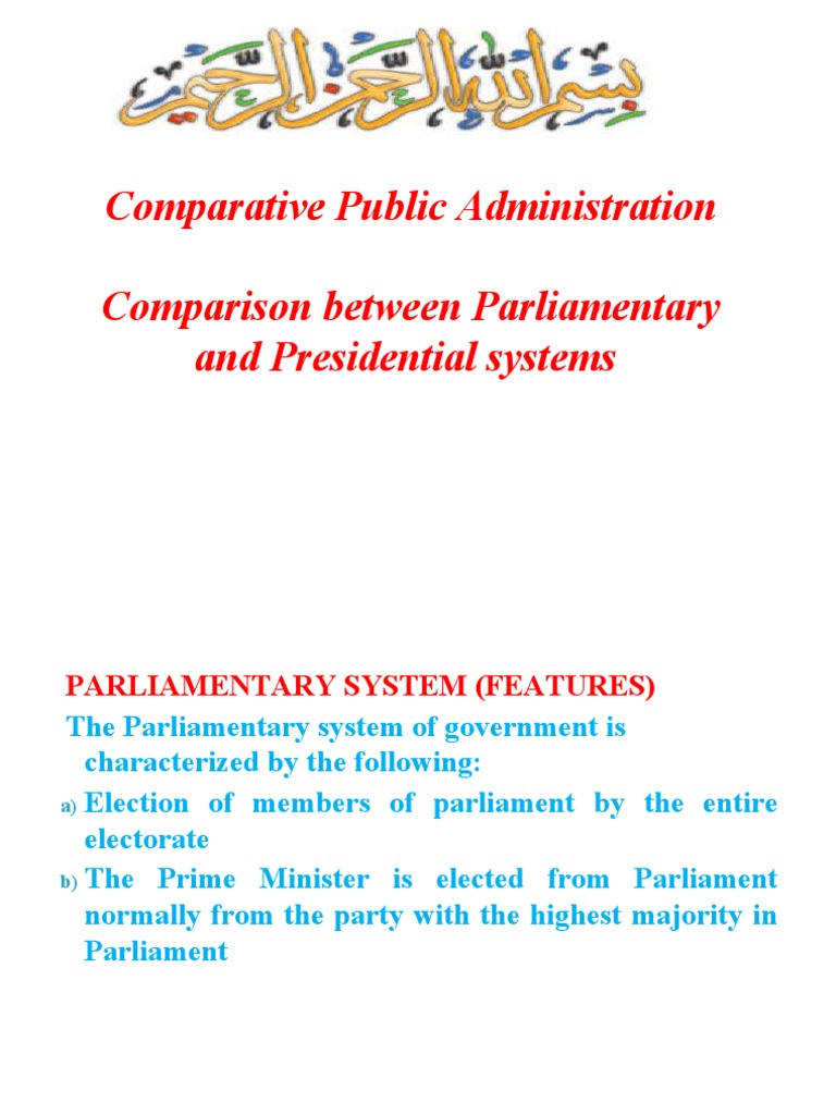 Compare The Parliamentary and Presidential Systems | PDF | World ...